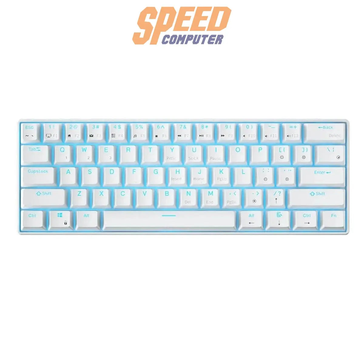 SpeedCom Keyboard ROYAL KLUDGE RK61 WH WL BLUE SW White
